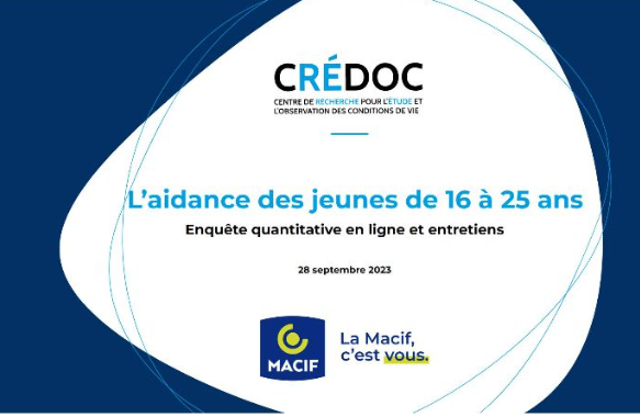 PARIS : Aidance des jeunes de 16 à 25 ans MACIF/CREDOC - Presse Agence