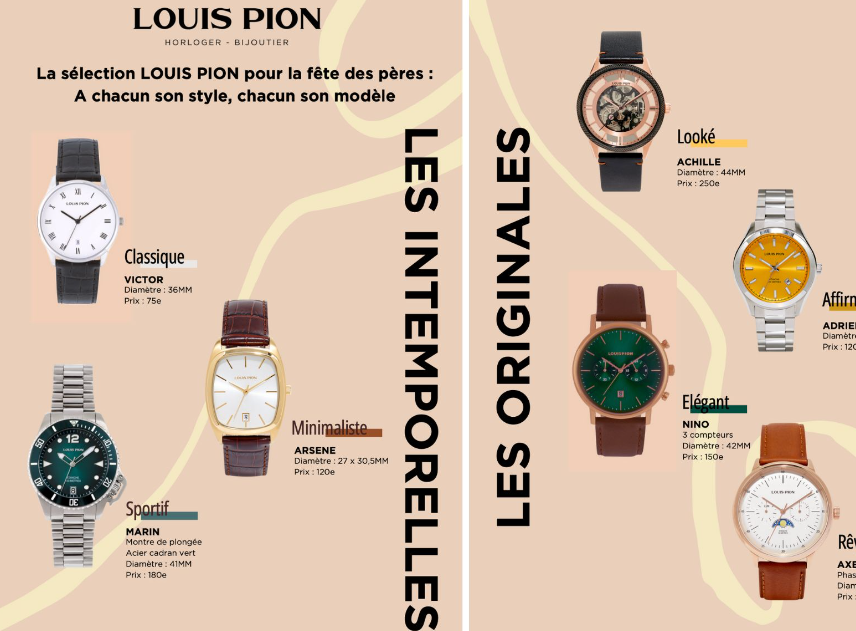 PARIS : Fête des pères, la sélection de montres Louis Pion ! - Presse ...