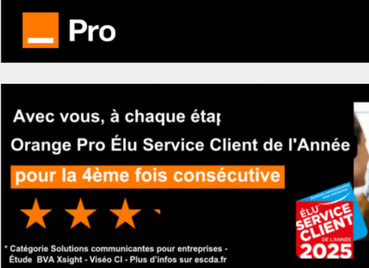 PARIS : Orange Pro, Élu Service Client de l’Année 2025 - Presse Agence