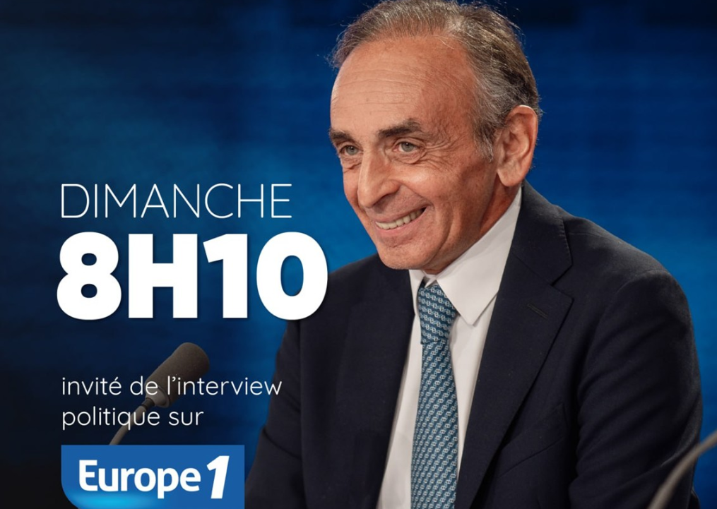 PARIS : Eric Zemmour sur Europe 1 ce dimanche matin à 8h10 - Presse Agence